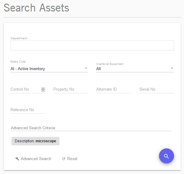 AMS Guide - Searching Assets | Accounting Office